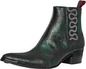 Jeffery West Homme Bottes Chelsea En Cuir Snake Nayade, Green Safari, 42 EU
