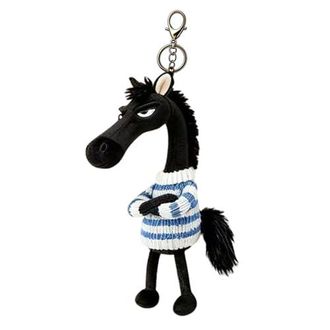 Generic Porte-cl&eacute;s Year Of The Horse - Accessoire animal en peluche - Cheval noir en peluche du Nouvel An | pour gar&ccedil;ons, filles, hommes, femmes, adultes, jeu