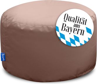 Bruni Pouf Sitzhocker L in Hellbraun - runder Sitzpouf, Indoor und Outdoor als Fußhocker, Yoga-Sitzkissen, Meditationskissen geeignet, in Deutschland gefert