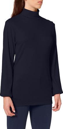 Trigema Damen Rollkragenpullover 585010, Blau (blau 046), 48 (Herstellergröße: XL)