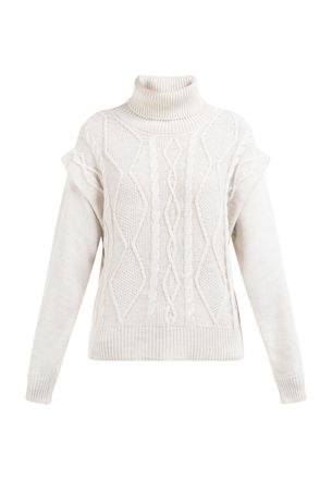 Dreimaster Dreimaster Strickpullover Damen Wollweiß