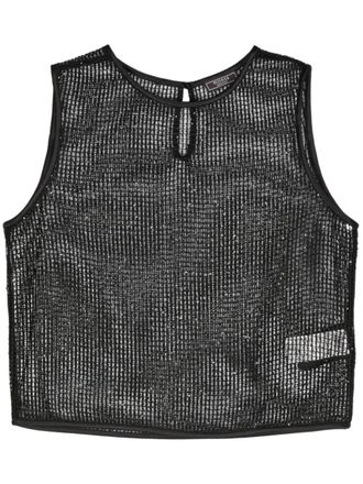 PESERICO Womens Sequinned Open-Knit Top Ss24 W