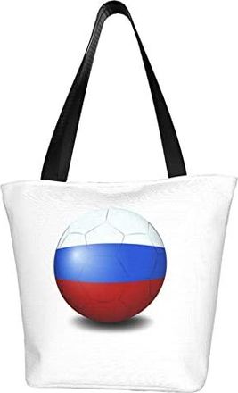 AOOEDM Sac fourre-tout drapeau russe Football sacs &agrave; provisions petit sac de march&eacute; r&eacute;utilisable sacs fourre-tout de plage sacs de voyage