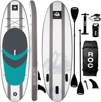 Roc Aufblasbare Stand Up Paddle Boards mit Premium SUP Paddle Board Zubeh&ouml;r, Breites Stabiles Design, Rutschfestes Komfortdeck f&uuml;r Jugendliche & Erwachsen