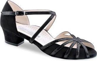 Werner Kern Rikke Chaussures de danse pour femme - Daim/Stella noir - Normal - Talon bloc de 3,5 cm - Fabriquées en Italie, Noir, 38 EU