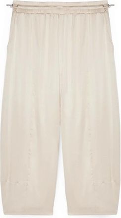 Fiorella Rubino Femme, Pantalons, Blanc, Taille: 36/38 FR Pantalon Ballon en Satin Stretch