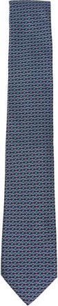 Ferragamo Homme, Accessoires, Bleu, Taille: ONE Size Cravate Jacquard Gancini