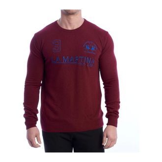 La Martina Homme, Sweatshirts et sweats à capuche, Rouge, Taille: XL Pull Homme Col Rond Classique