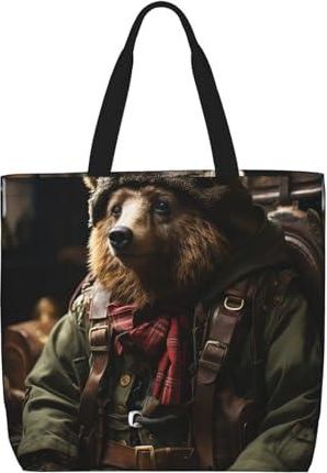 Generic Ours Rustique Sac Courses R&eacute;utilisable Sacs Grand Sac Fourre-Tout Pour Gym Plage Travail