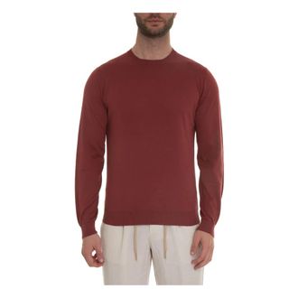 Hindustrie Ultraleichter Slim Fit Baumwollpullover - - Knitwear - Herren - Rot - M