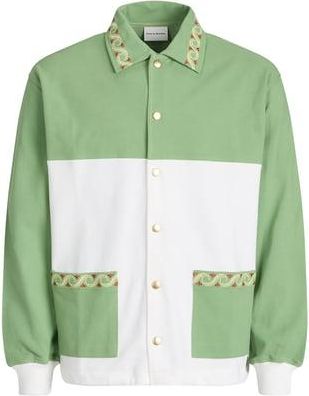 Dr&ocirc;le de Monsieur Veste boutonn&eacute;e d&eacute;tails broderie en coton piqu&eacute;