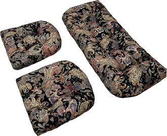 Generic Gartenstuhl-Kissen-Set, wasserdichte Sitzpolster aus Korbgeflecht mit Bändern, für Weiden-Zweisitzerbank, inklusive 1 Zweisitzer-Kissen und 2 U-förmig