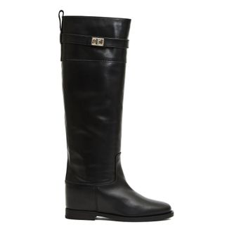 Via Roma 15 Interne Aufzugstiefel mit Silberklemme - - Shoes - Damen - Schwarzk - 36 EU