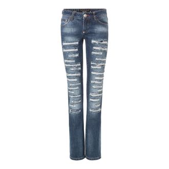 Philipp Plein Femme, Jeans, Bleu, Taille: W26 Myself Straight Cut Jeans