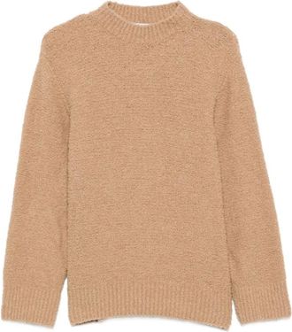 Laneus Pull en maille boucl&eacute; avec bords c&ocirc;tel&eacute;s - Femme - Pulls - Beige - Taille: 40 FR