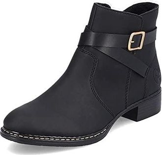 Rieker Femme Bottines 73495, Dame Bottes de Motard,Bottes,Demi-Bottes,Botte de Motard,Plat,Noir (Schwarz / 00),40 EU / 6.5 UK