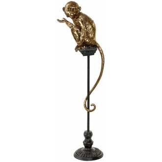 DKD Home Decor Dkd Home Decor - Metallharz -Figur 32x21x105 gealterter Affe in Metallharz mehrfarbiger Farbmaterialfamilien -Figuren Dekoration Details