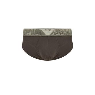 Emporio Armani Slip logotyp&eacute; en coton m&eacute;lang&eacute;