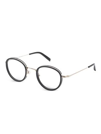 Gold and Wood lunettes de vue à monture ronde - Noir