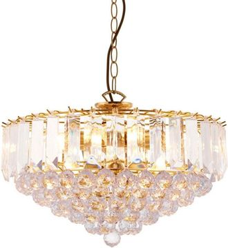 Endon Lighting Fargo - Suspension à 6 ampoules au plafond en acrylique, laiton, E14