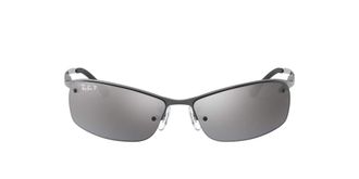 Ray-Ban Unisex Sonnenbrille Rb 3183 Grau (Gestell: Gunmetal, Gl&auml;ser: Silber verspiegelt 004/82)), X-Large (Herstellergr&ouml;&szlig;e: 63)