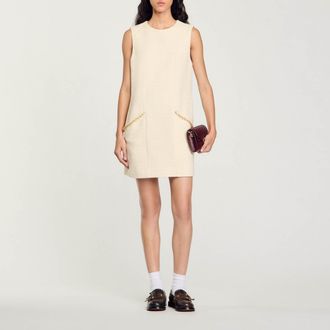 Sandro Kurzes Tweedkleid mit Strassdetails