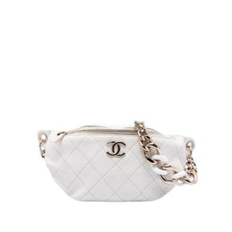 Chanel Pre-owned Vintage Quilted Belt Bag - - Pre-owned - Damen - Wei&szlig; - ONE SIZE