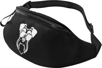 Generic Schnauzer Sacs Banane Unisexe Sac &Agrave; Bandouli&egrave;re R&eacute;glable Fanny Pack Pour Course &Agrave; Pied Jogging Sports 14X35Cm