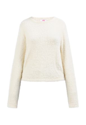 Mymo Strickpullover Damen Wollweiß