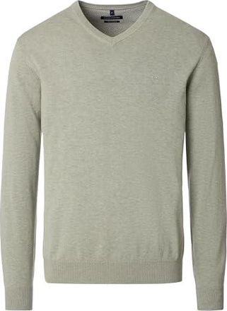 Casamoda Pull pour homme avec col en V, couleur unie, taille élastique, Turquoise clair., 4XL