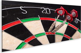 Islandburner Bild auf Leinwand Darts Pfeile Bulls Eye Darting Hobbyraum Hobbykeller Bilder Wandbilder Poster