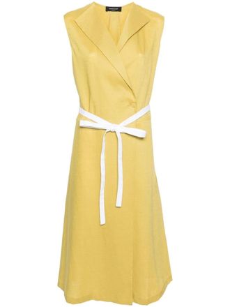 Fabiana Filippi robe portefeuille en lin - Jaune