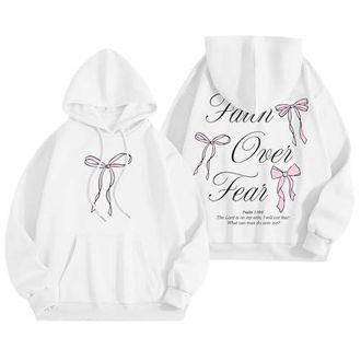 Generic Sweat &agrave; capuche &agrave; manches longues pour la Saint-Valentin 2026 pour femmes (4), blanc, XXL