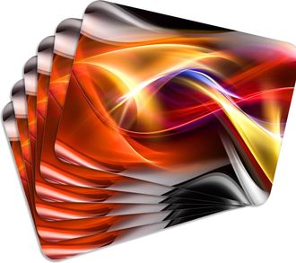 MG Design Set aus 6 Kork-Platzsets - Dynamic Flow - 30 x 40 cm - hitzebeständig & abwischbar, mit Korkrückseite