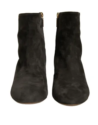 Dolce & Gabbana Crystal-Embellished Calf Leather Ankle Boot - Black