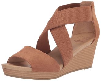 Dr. Scholls Shoes Damen Barton Band Keilsandalen, Braune Mikrofaser., 37.5 EU