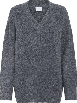 Kaffe Femme, Pulls, Gris, Taille: 44 FR Pull-over Melange Gris Foncé
