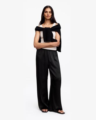 Arket Hose Aus Seidensatin -Schwarz