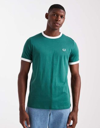 Fred Perry T-shirt à bords contrastés - Vert