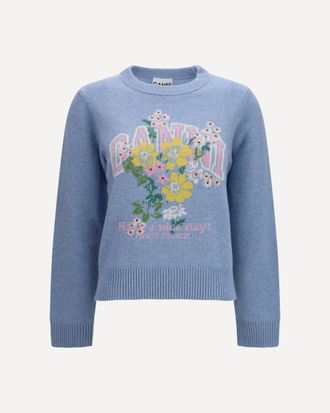 Ganni Flowers wool Sweater Female XS