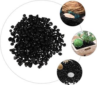 TOPBATHY Schwarze Aquariumkieselsteine Polierte Flusssteine Fischbecken Dekoration Fischsteine Pflanzengarten Langlebig für Aquarien Landschaftsbau