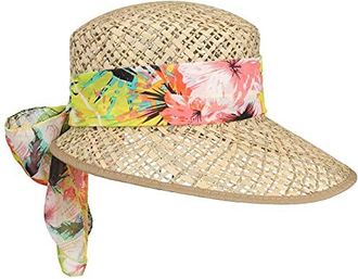 LIPODO Chapau en Paille Carina Femme - Made in Italy Casquette de Soleil dété visière pour Le avec Été Printemps-été - Taille Unique Nature