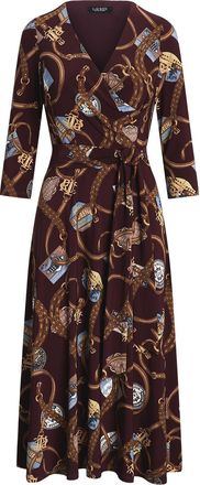 Ralph Lauren Belting-Print Surplice Jersey Dress