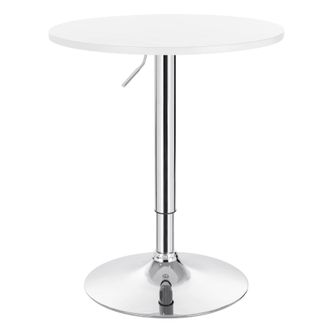 Woltu Bartisch Stehtisch, höhenverstellbarer Tisch 70-91 cm, multifunktionaler Partytisch in Wohnzimmer Küche Balkon, Bistrotisch aus MDF Metall, Weiß, 60x6