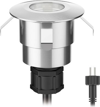 LEDs Com LED Bodeneinbauleuchte ATRIA für außen, IP65, edelstahl, rund, 40mm Ø, warmweiß