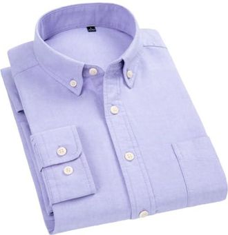 Generic Chemise Oxford à manches longues pour homme, avec poche à revers, coupe classique, boutonnée, à carreaux, chemises décontractées, 18-209, M