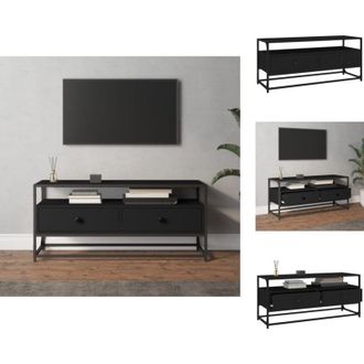 vidaXL Vidaxl - TV-Schrank Schwarz 100x35x45 cm Holzwerkstoff - tv Schrank - Fernsehtisch - Regal Schwarz - Holzwerkstoff - Stahl