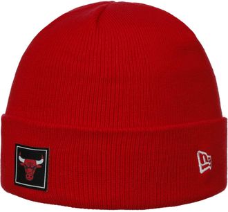 New Era NBA Bulls Team Cuff Beanie Strickmütze Wintermütze Umschlagmütze Damen/Herren - mit Umschlag Winter Herbst-Winter - One Size rot