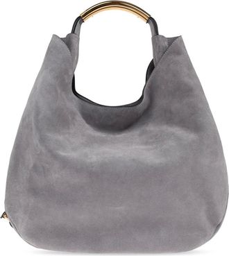 Moschino Femme, Sacs, Gris, Taille: ONE Size Handle Me Suede Handbag