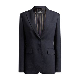 Etro Femme, Vestes, Bleu, Taille: 34 FR Blazer &agrave; imprim&eacute; cachemire